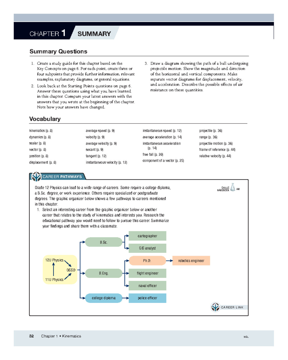 Phys12 c01 summary - Nelson Physics 12 textbook - Summary Questions ...
