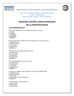 Sample Questions CC - nill - Sample Questions: Consider a company ...