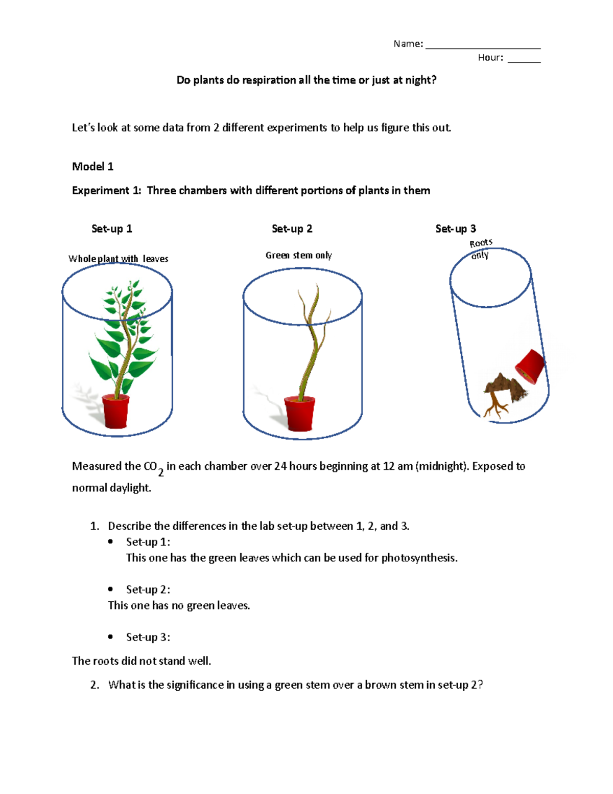 Cell Respiration Photosynthesis Pogil - Name ...