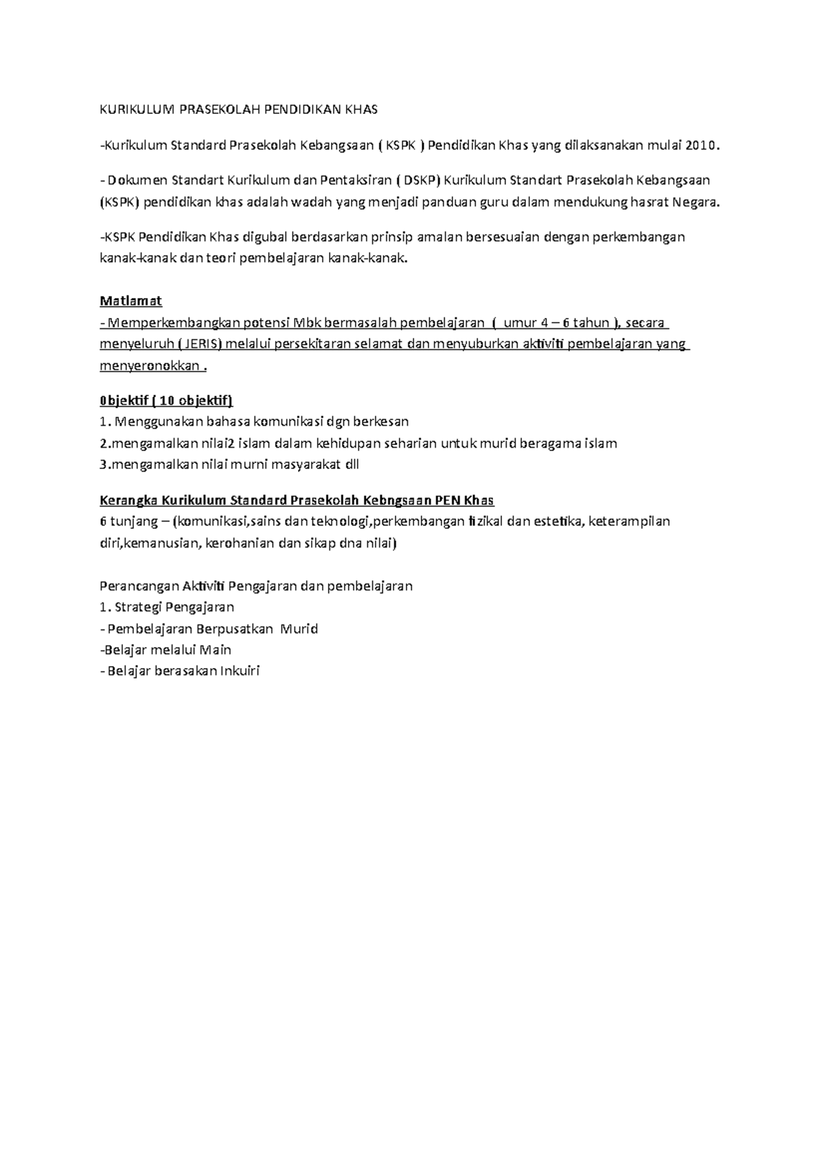 Kurikulum Prasekolah Pendidikan KHAS - KURIKULUM PRASEKOLAH PENDIDIKAN ...