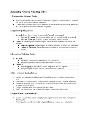 Accounting Notes for Audit Reports - Accounting Notes for Audit Reports ...
