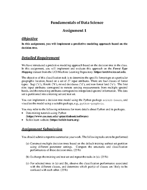 Clustering Assignment - CS3481 Fundamentals of Data Science Assignment 3 Objective In this - Studocu