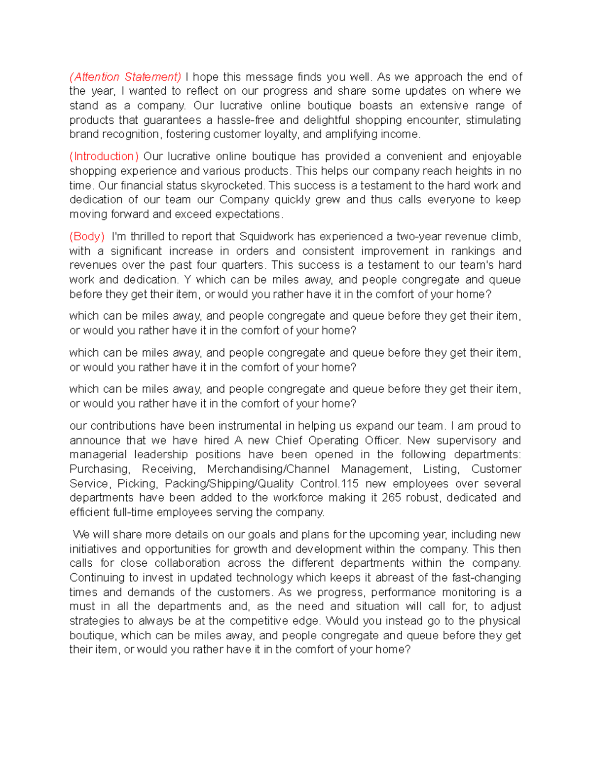 Ferlin-Informative-Speech - (Attention Statement) I hope this message ...