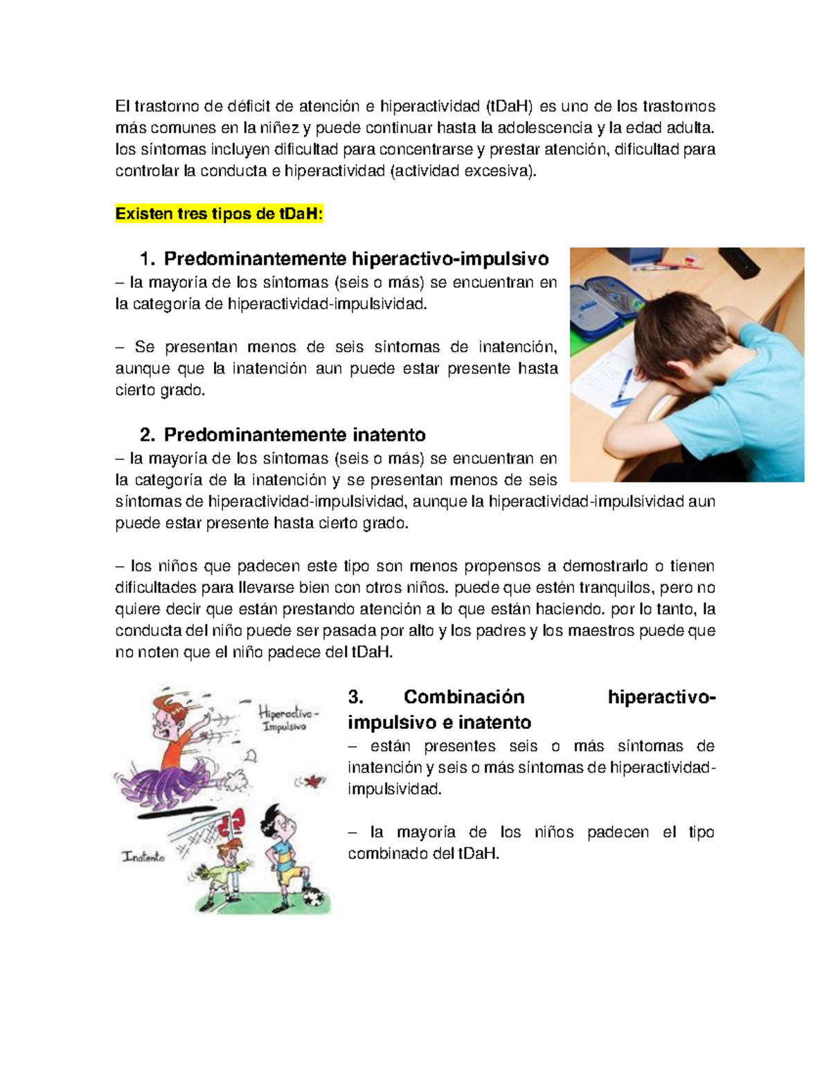TDAH 1 - TDAH 1 - El trastorno de déficit de atención e hiperactividad ...