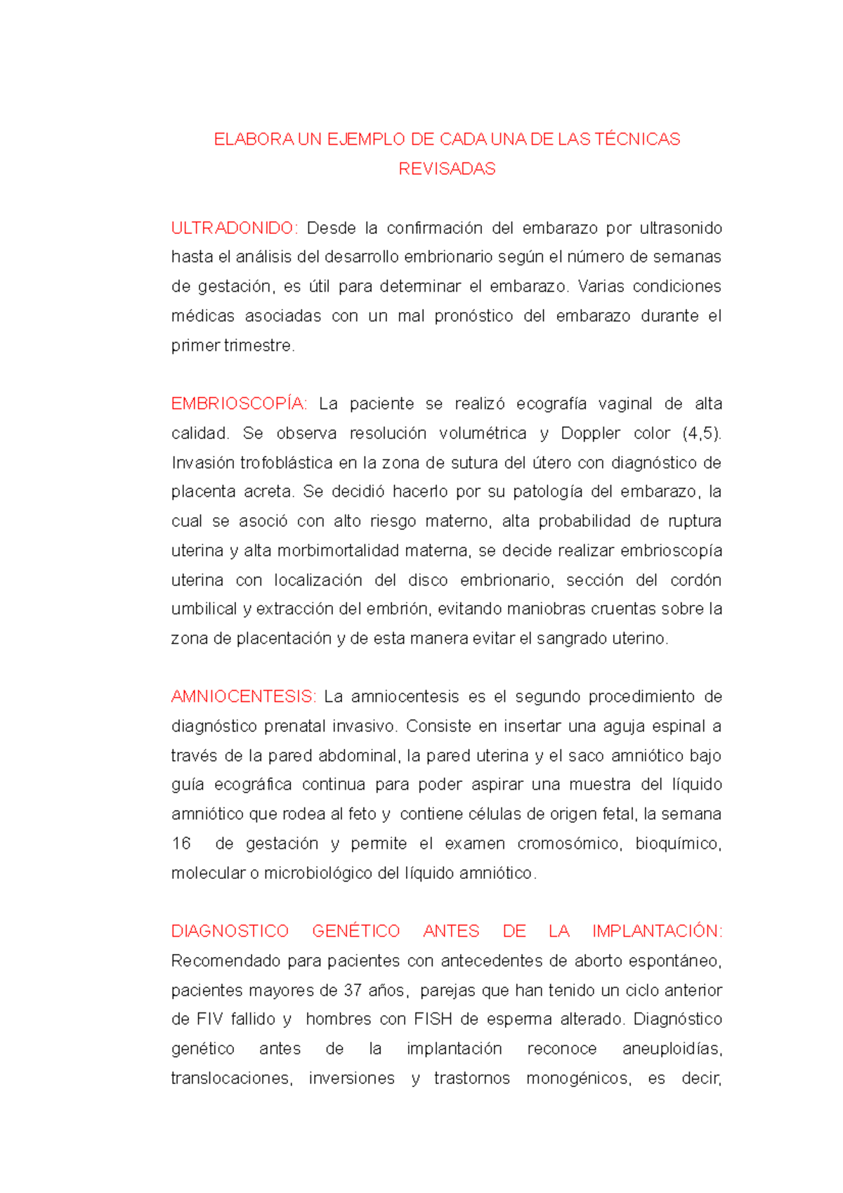 Elabora UN Ejemplo DE CADA UNA DE LAS Técnicas Revisadas - ELABORA UN ...