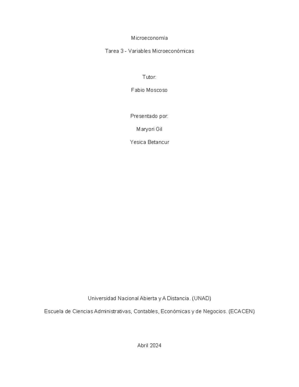 Grupo 178-microeconomia - Microeconomía Tarea 3 - Variables ...