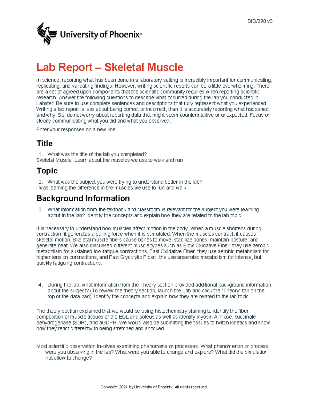 Bio290 v3 wk4 the skeletal muscle lab report - BIO/290 v Lab Report ...