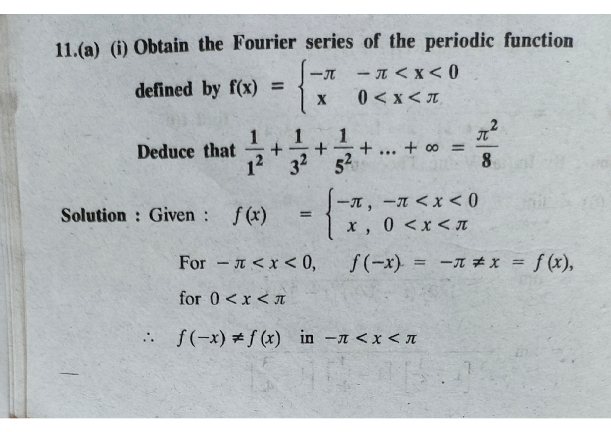 Obtain the Fourier series of the periodic function - Computer Science ...