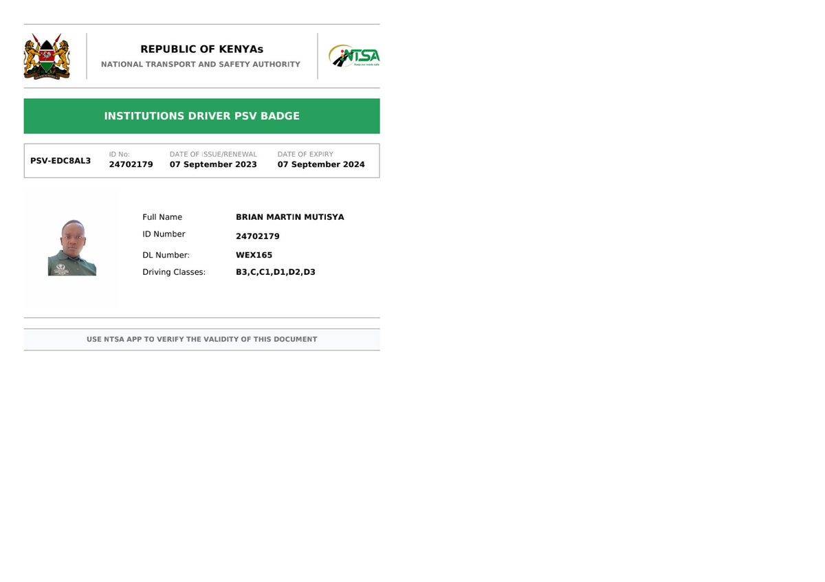 Brian Martin PSV-EDC8AL3-Driver PSV Badge(1) - Information ...