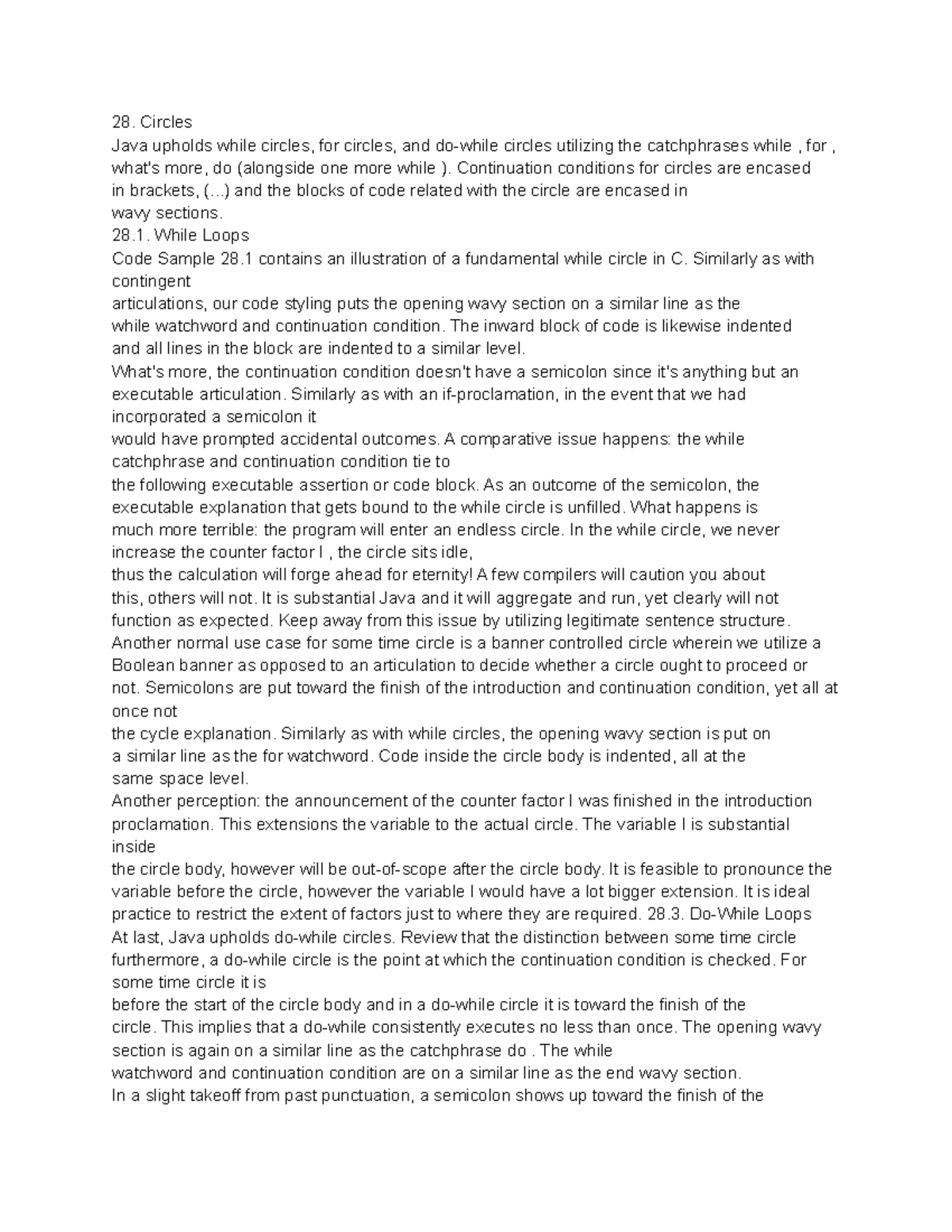 Intro To Computer Science Chpt 28 Notes Circles Java Upholds While
