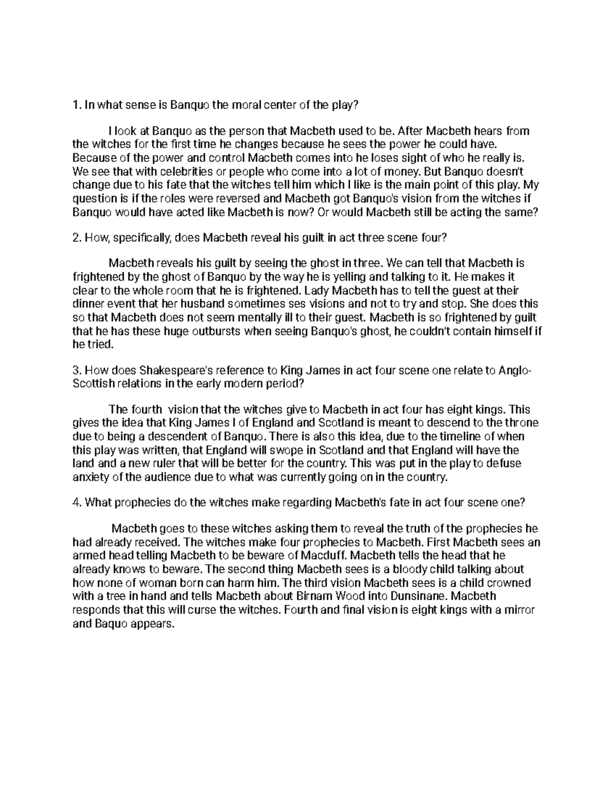 Modern Macbeth Examples