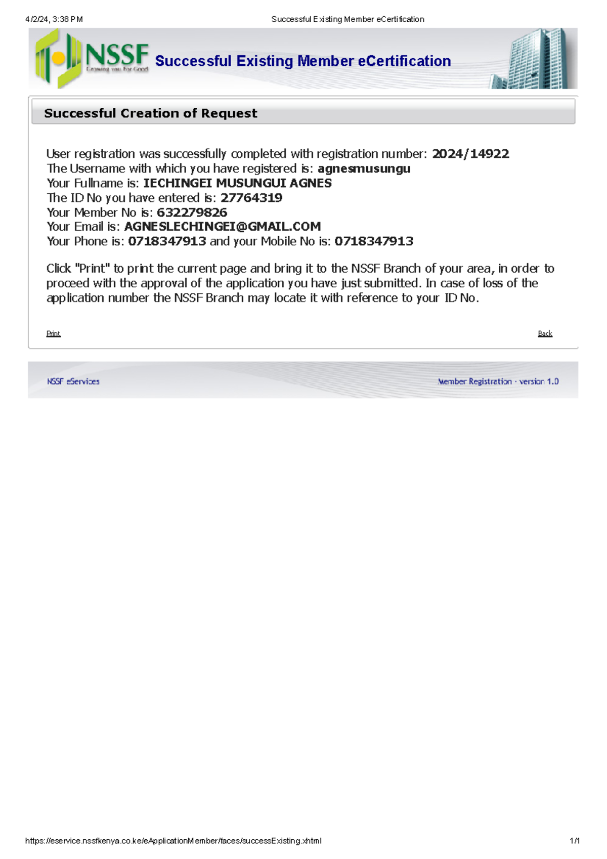 MSASDDDDDDDDDDDD - 4/2/24, 3:38 PM Successful Existing Member ...