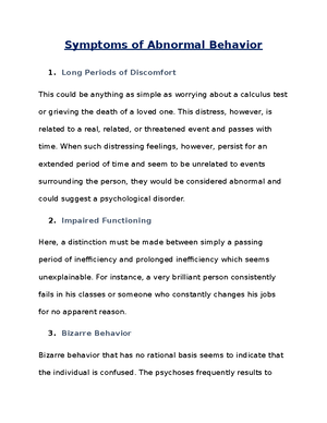 Behavioral Disorder Symptoms Notes - Behavioral Disorder Symptoms ...