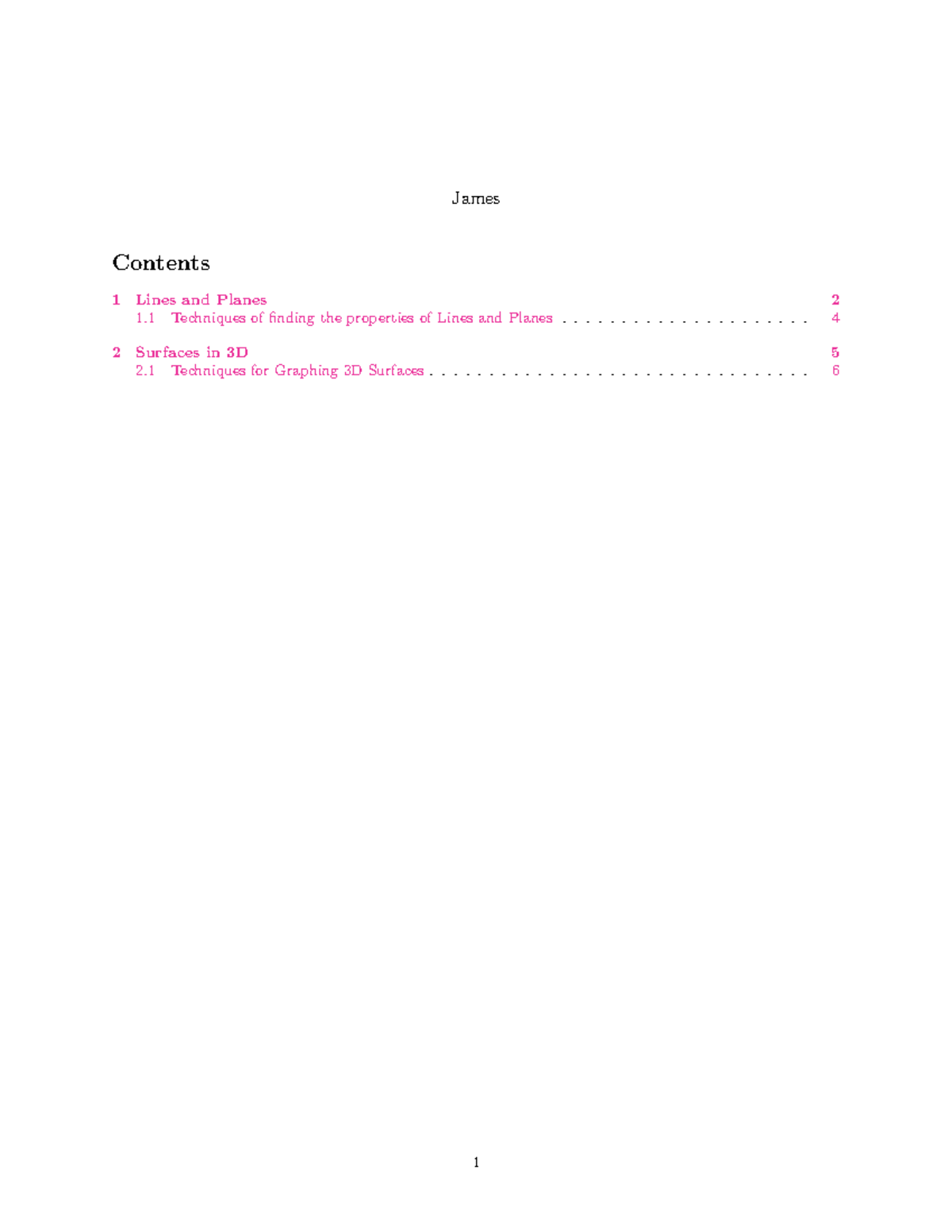 12.5-12.6 Notes - James Contents 1 Lines and Planes 2 1 Techniques of ...