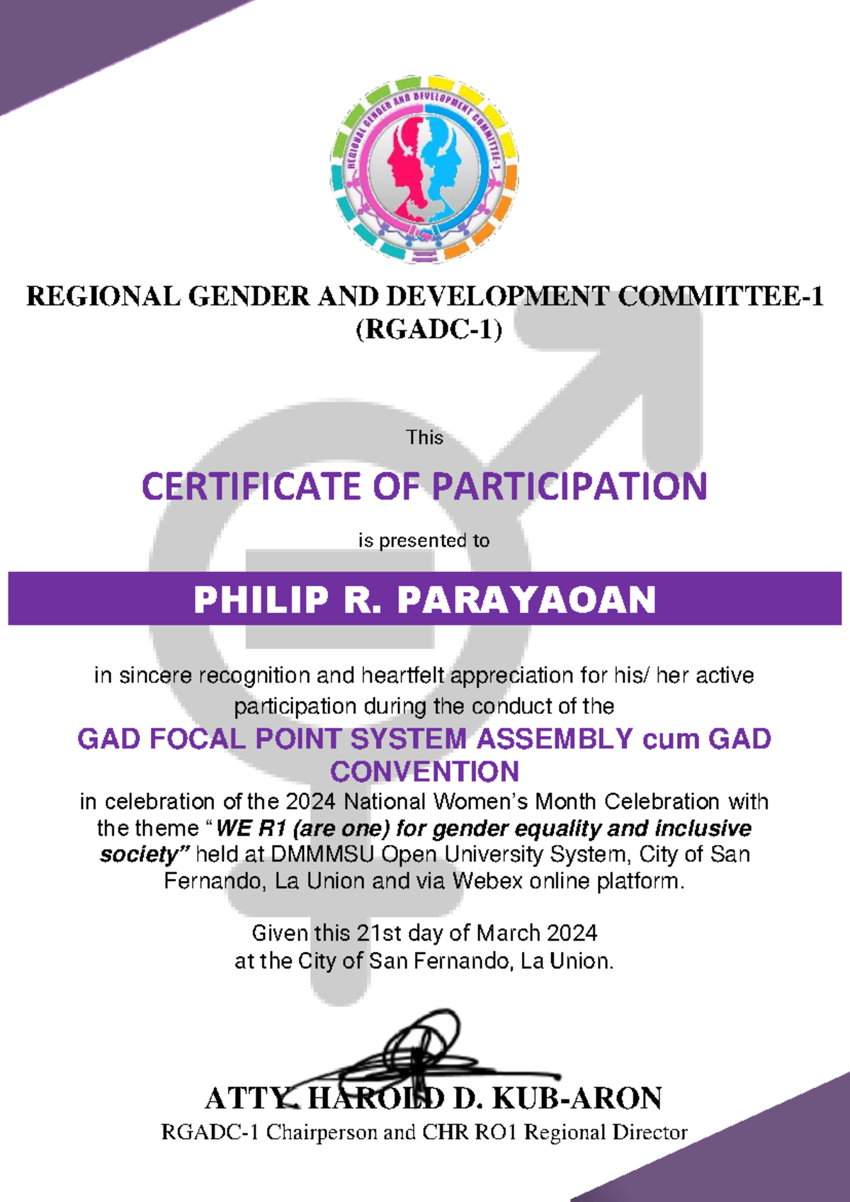 Gadcon 2024 CPart-227 - Good impression notes. - REGIONAL GENDER AND ...