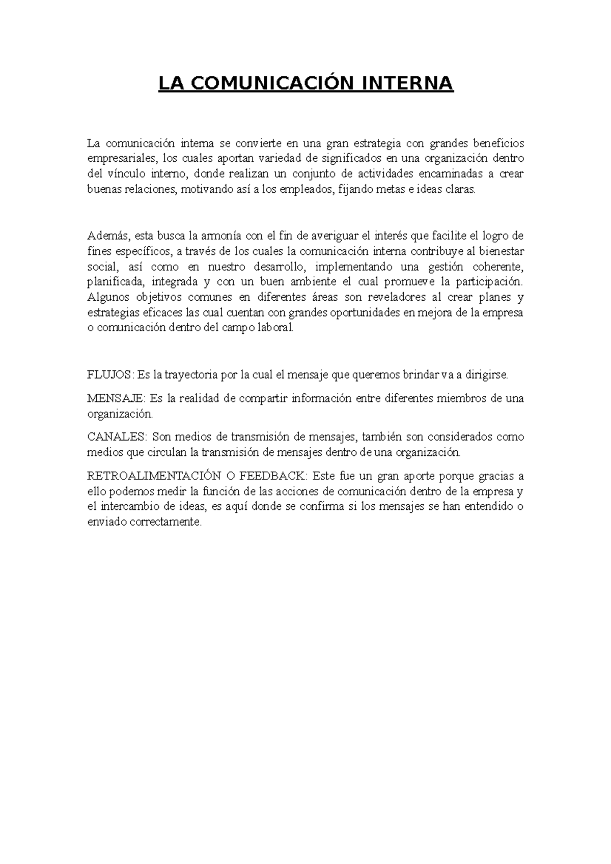 LA Comunicación Interna - LA COMUNICACIÓN INTERNA La comunicación interna se convierte en una ...