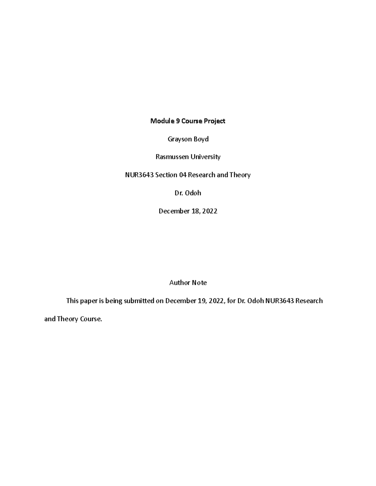 Module 9 Course Project - Module 9 Course Project Grayson Boyd ...