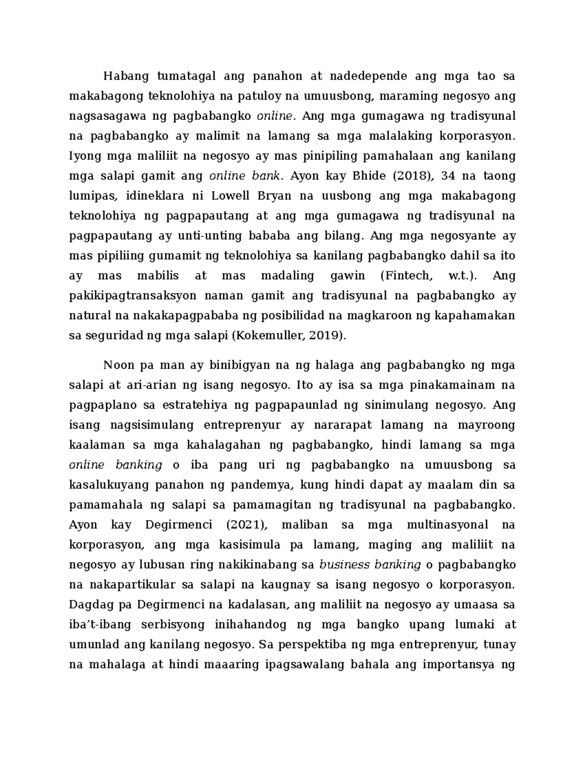 Panimula - Eme lang - Habang tumatagal ang panahon at nadedepende ang mga tao sa makabagong ...