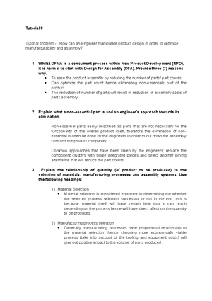 Tutorial 2 (Value creation) 2022 Rev1 - The University of Adelaide ...