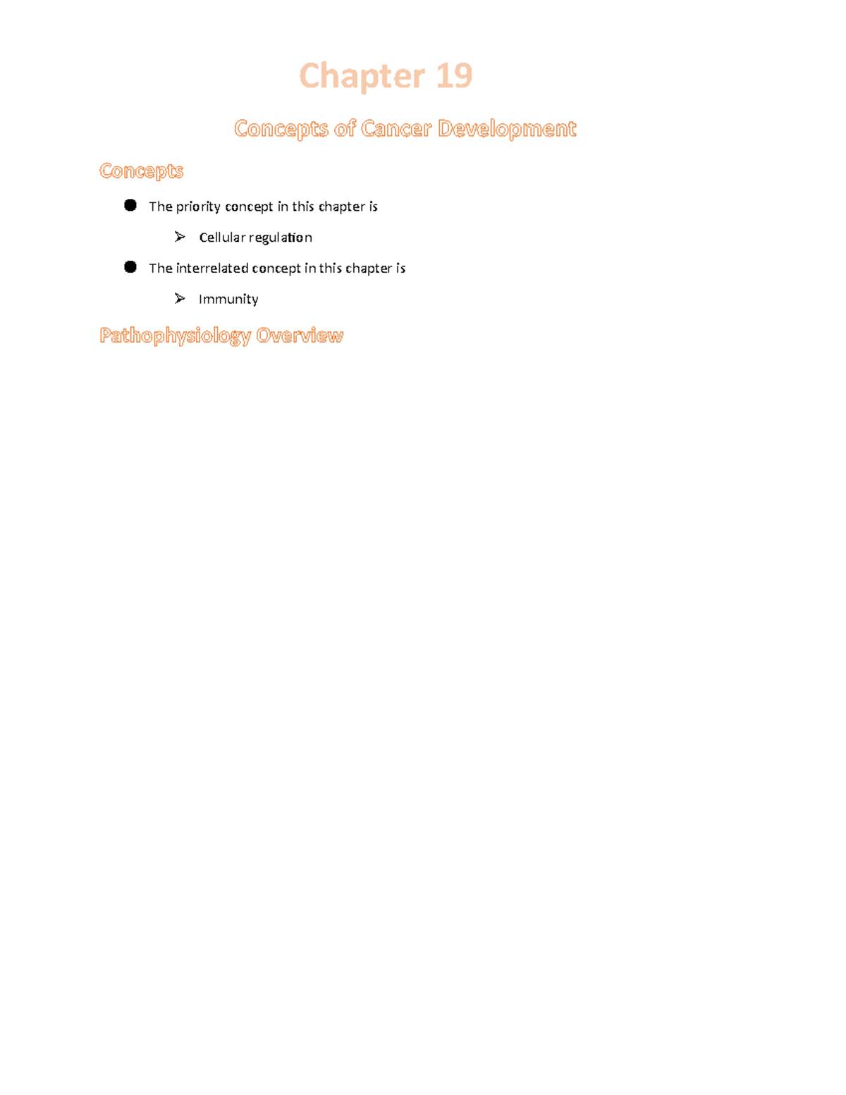 Chapter 19 Lecture notes - Chapter 19 Concepts of Cancer Development ...