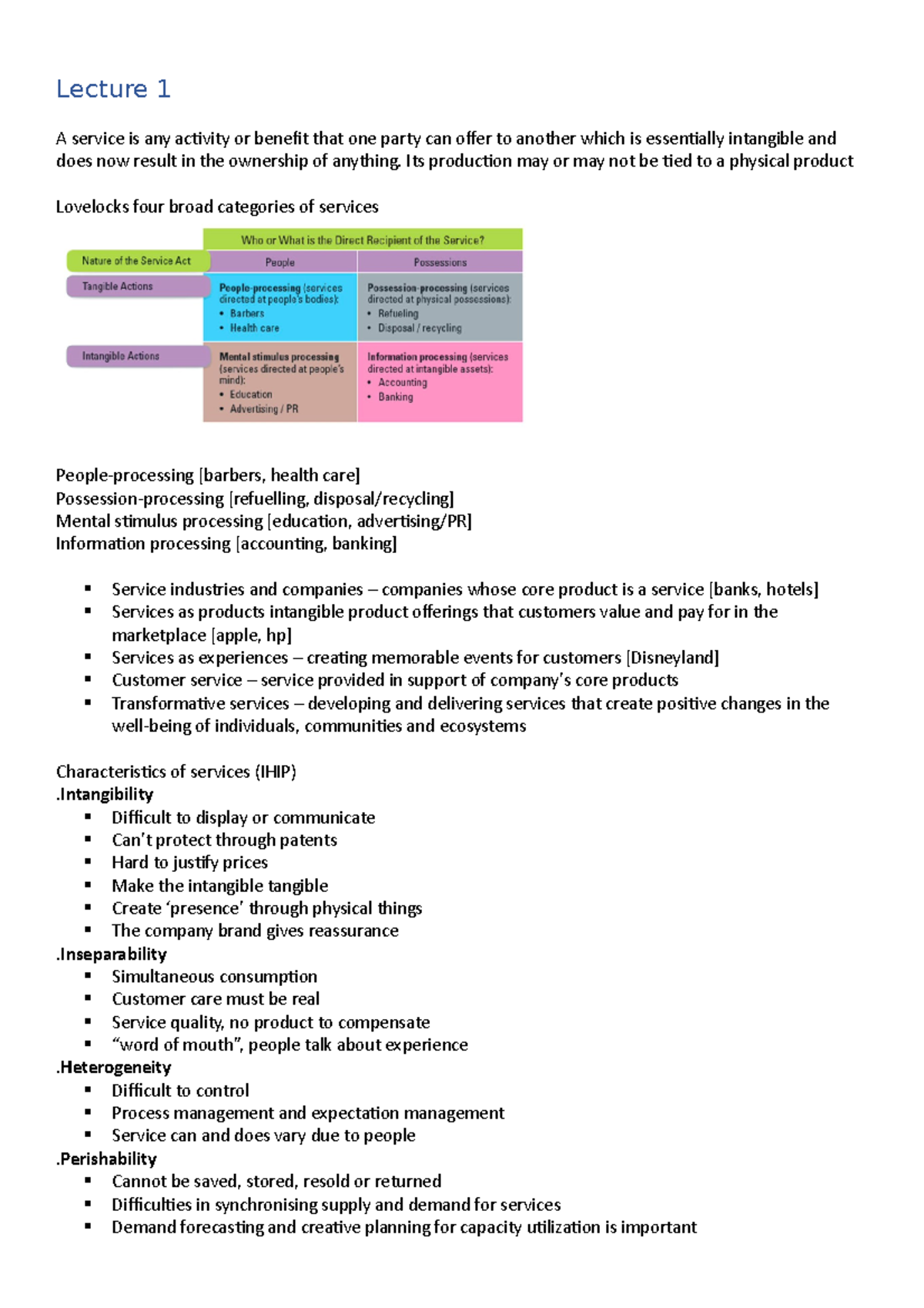 ML notes - Lecture 1 A service is any activity or benefit that one ...