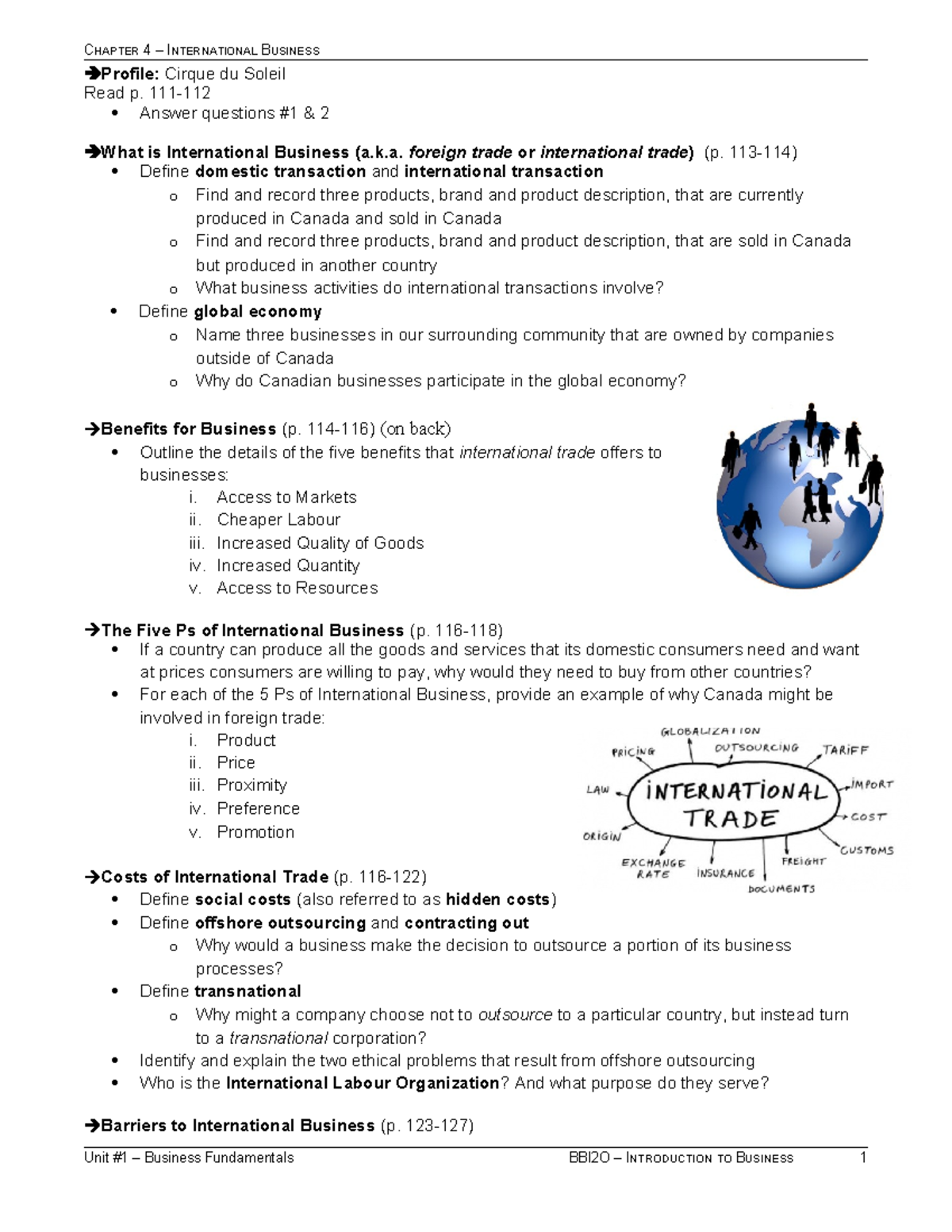 Chpt4 chapter worksheet - CHAPTER 4 – INTERNATIONAL BUSINESS Profile ...