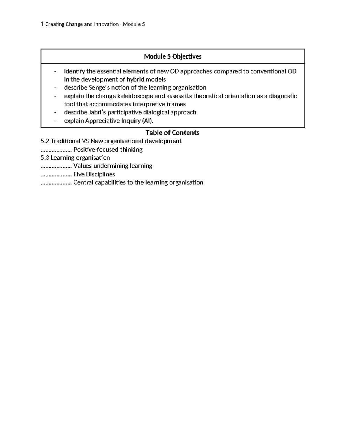 Lecture 5 Notes - Module 5 Objectives identify the essential elements ...