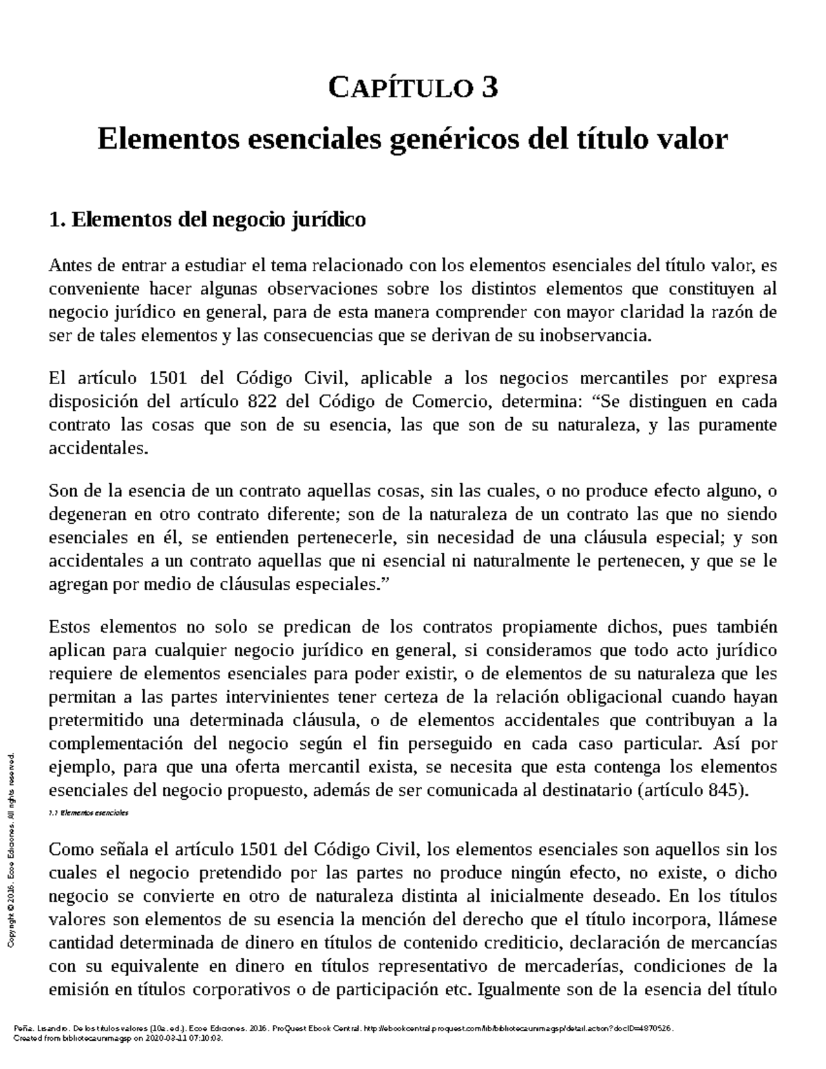 Elementos Titulos Valores - CAPÍTULO 3 Elementos esenciales genéricos ...