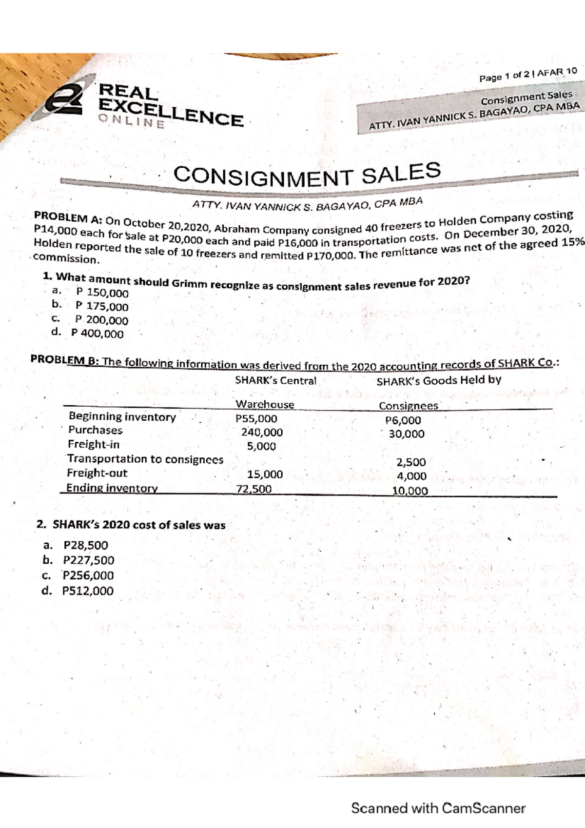 Consignment - Accountancy - Studocu