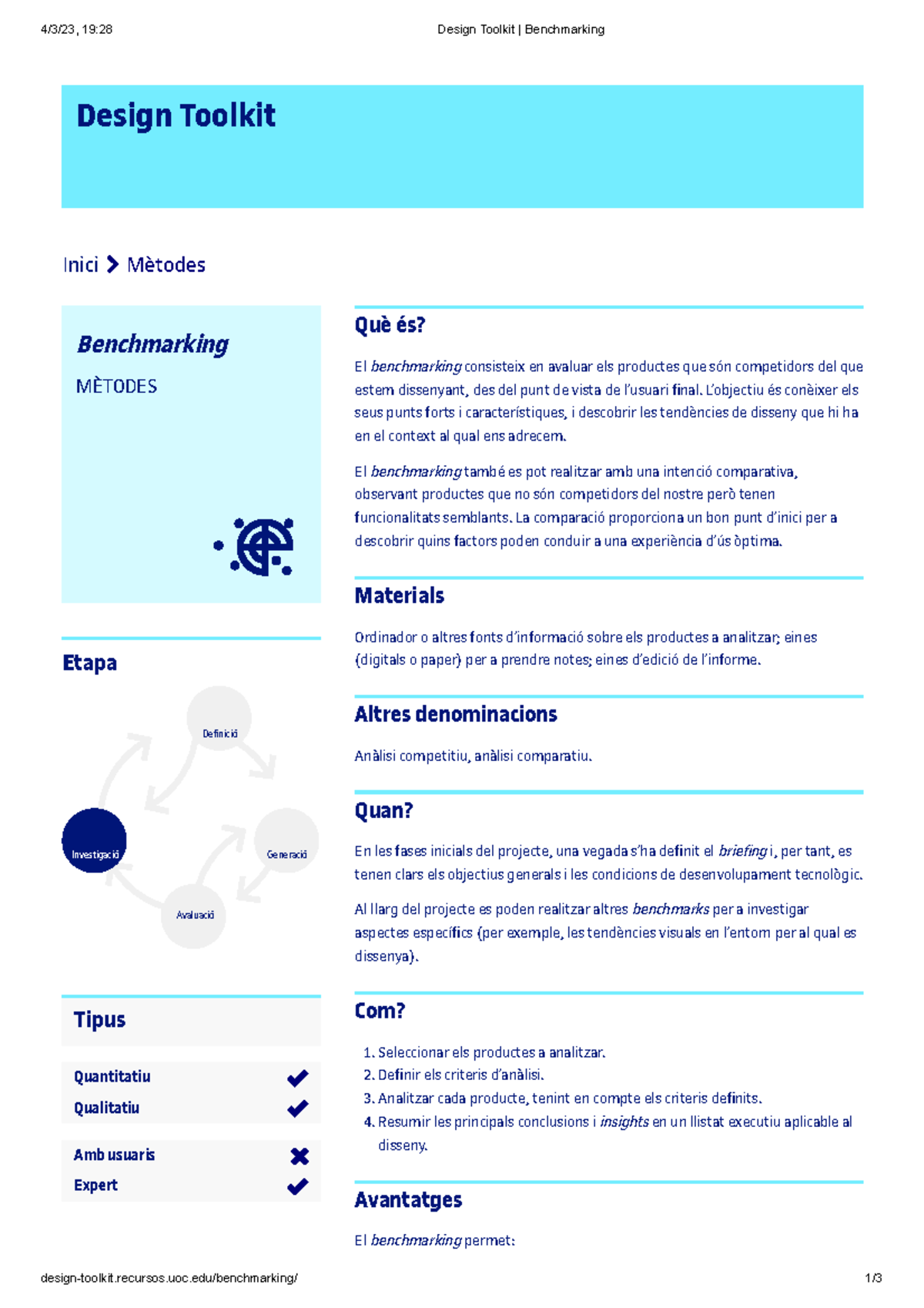 Design Toolkit Benchmarking - 4/3/23, 19:28 Design Toolkit | Benchmarking - Studocu