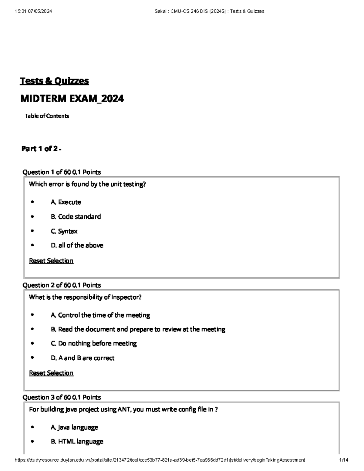 Application mid term 1-50 - Tests & Quizzes MIDTERM EXAM_ Table of ...