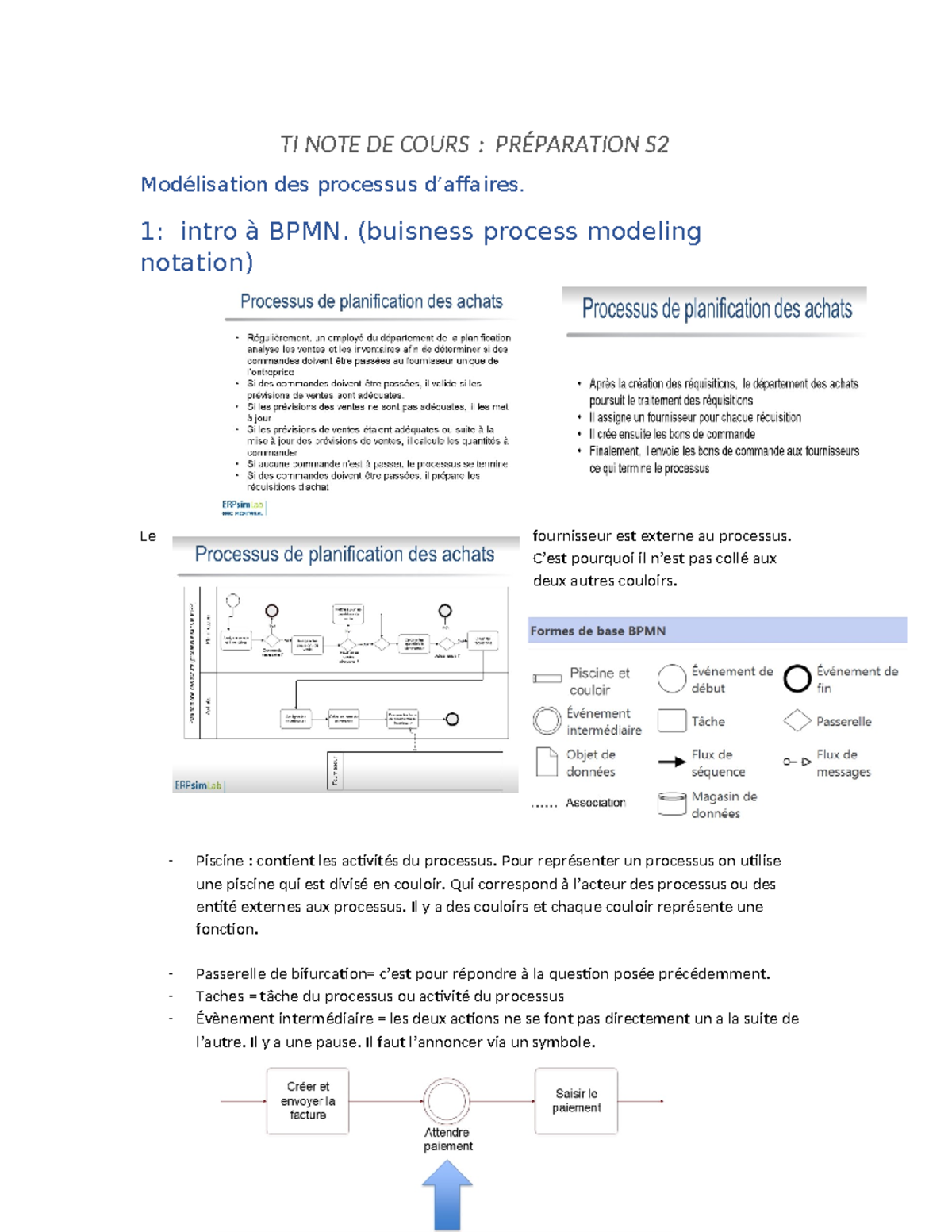 TI note de cours - TI NOTE DE COURS : PRÉPARATION S Modélisation des ...