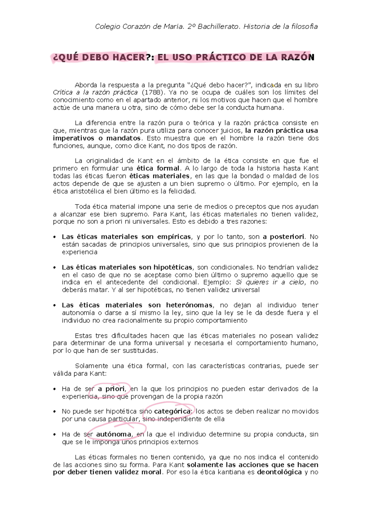 QUÉ DEBO Hacer EL USO Práctico DE LA Razón - Colegio Corazón de María ...