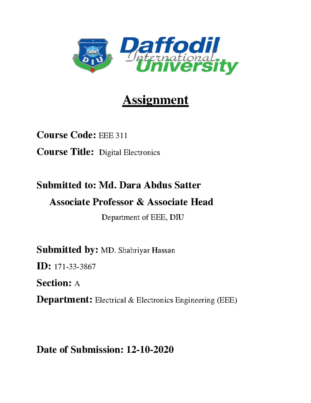Digital Electronics Assignment 1 Warning Tt Undefined Function 32 Assignment Course Code 