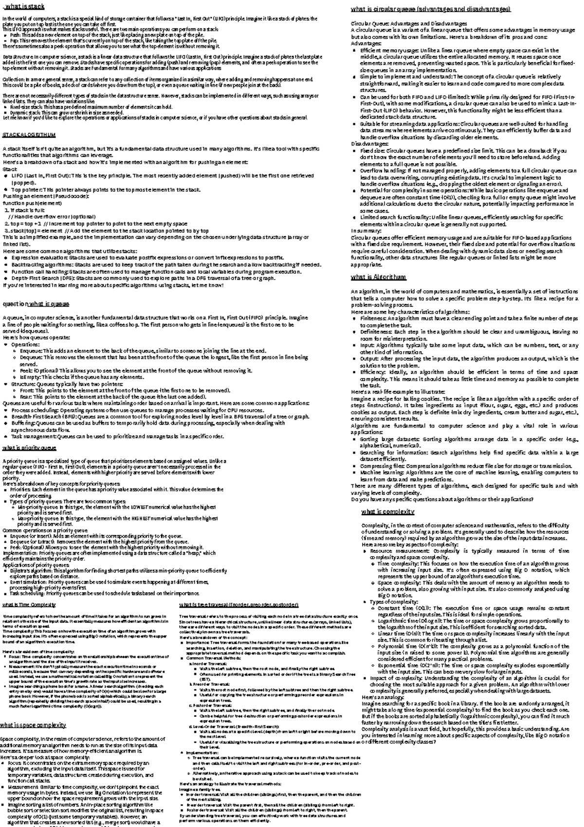 MCS-021 DATA Structure Cheat Sheet - . what is stack In the world of ...