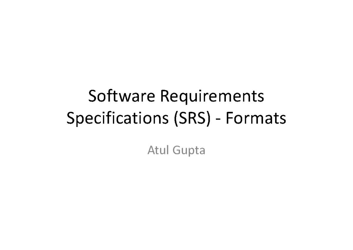 8-SRS-Documentation - Software Requirements Specifications (SRS ...