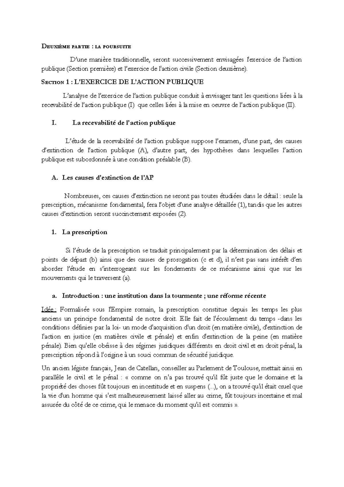 Cours De Proc dure P nale Du 11 Avril 2018 DEUXI ME PARTIE LA
