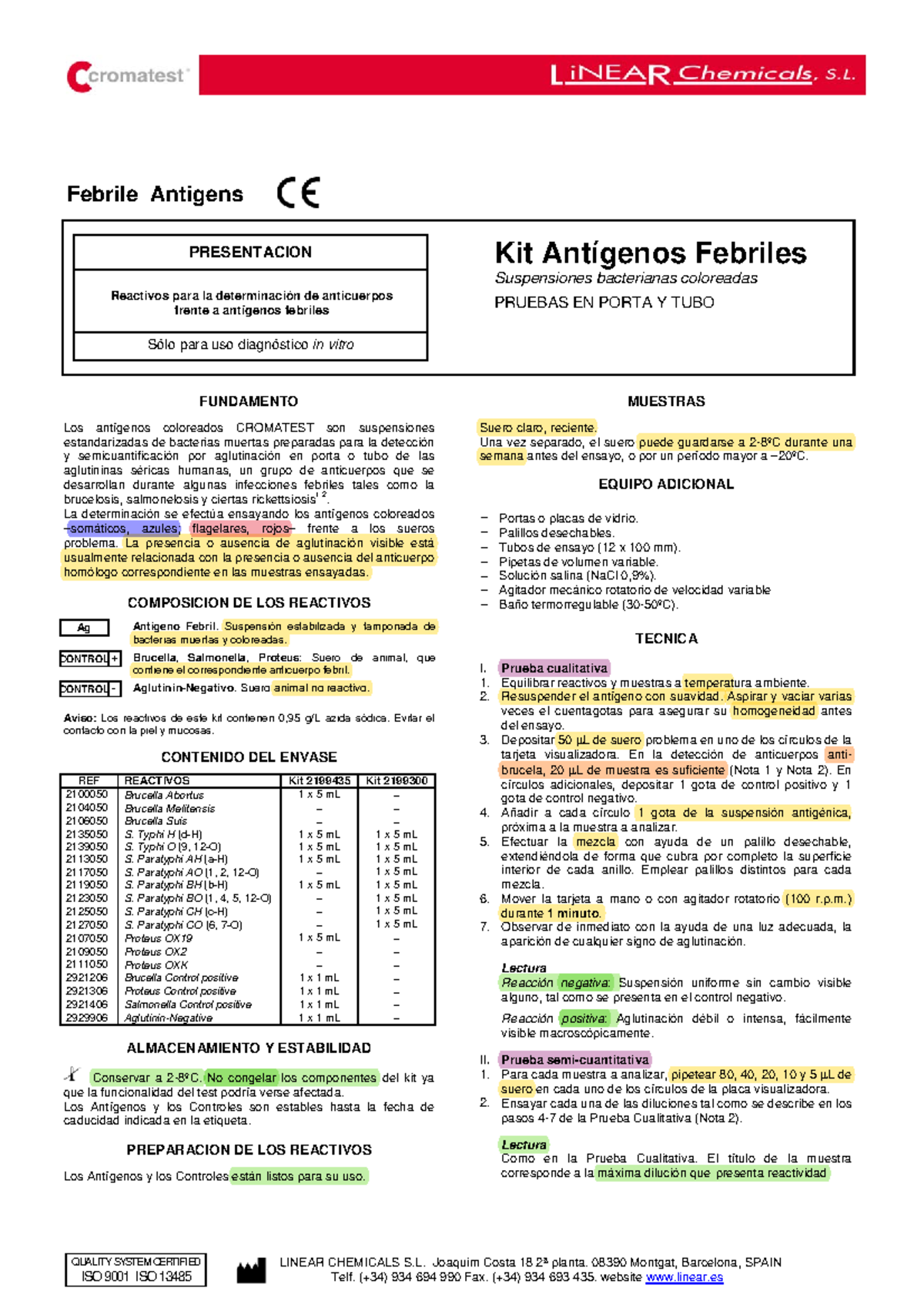 Antigenos febriles Linear Chemicals - Febrile Antigens PRESENTACION ...