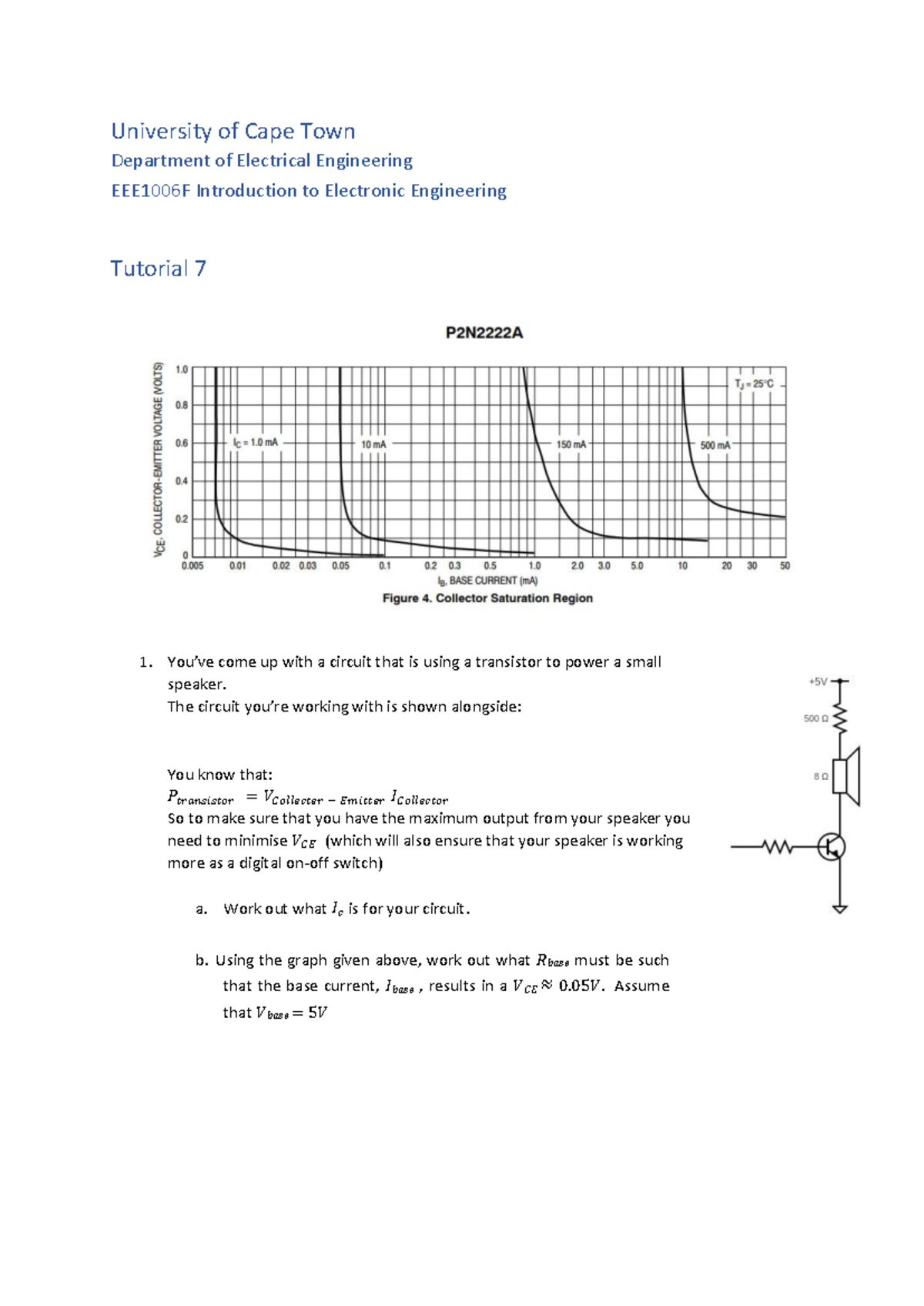 EEE1006F 2023 Tutorial 7 - University of Cape Town Department of ...
