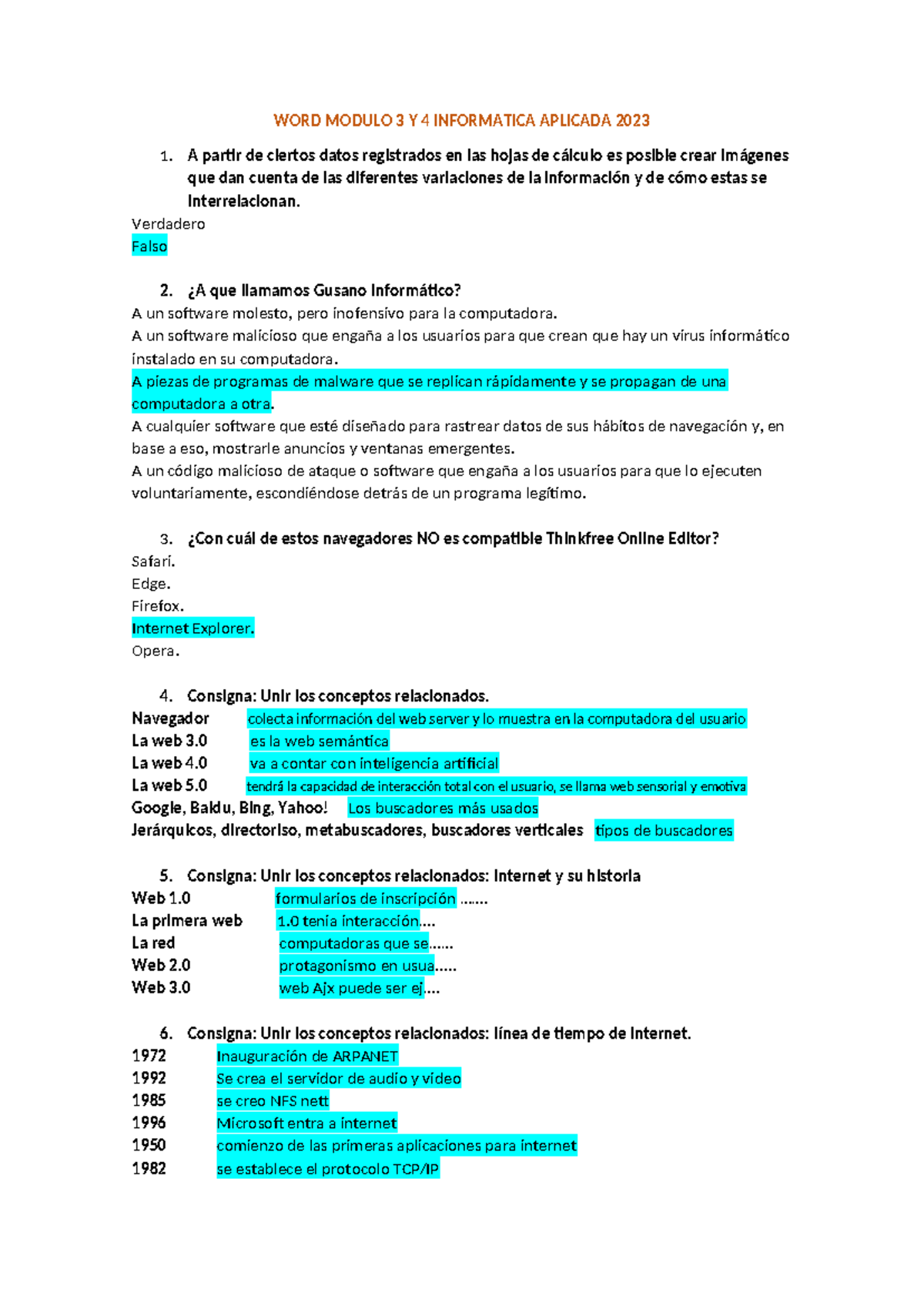 Informática aplicada repaso módulo 3 y 4 - WORD MODULO 3 Y 4 ...