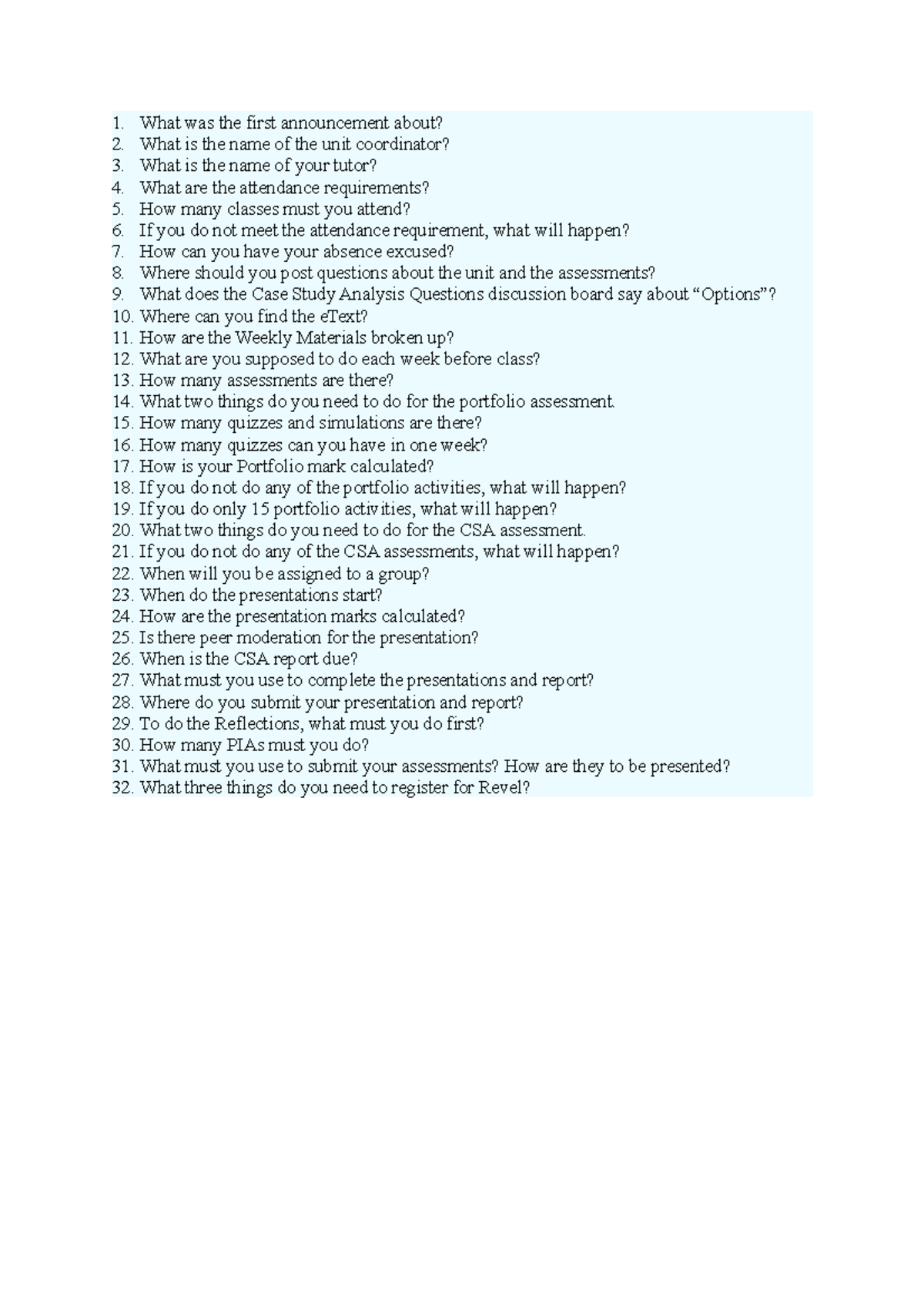 Organisation behaviour - tutorial questions - What was the first announcement about? What is the ...