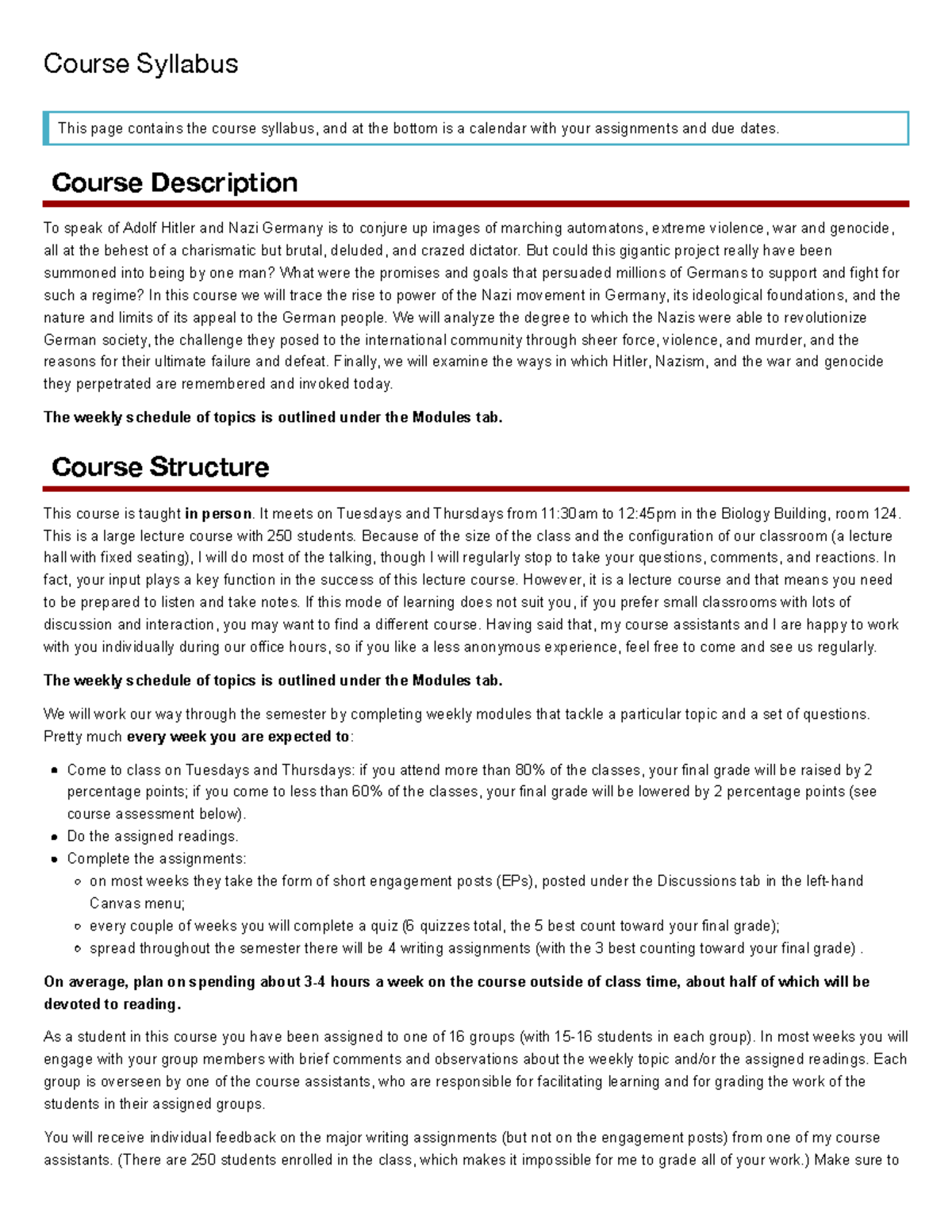 Syllabus for FA23 Inside NAZI Germany 7106 - Course Syllabus This page ...