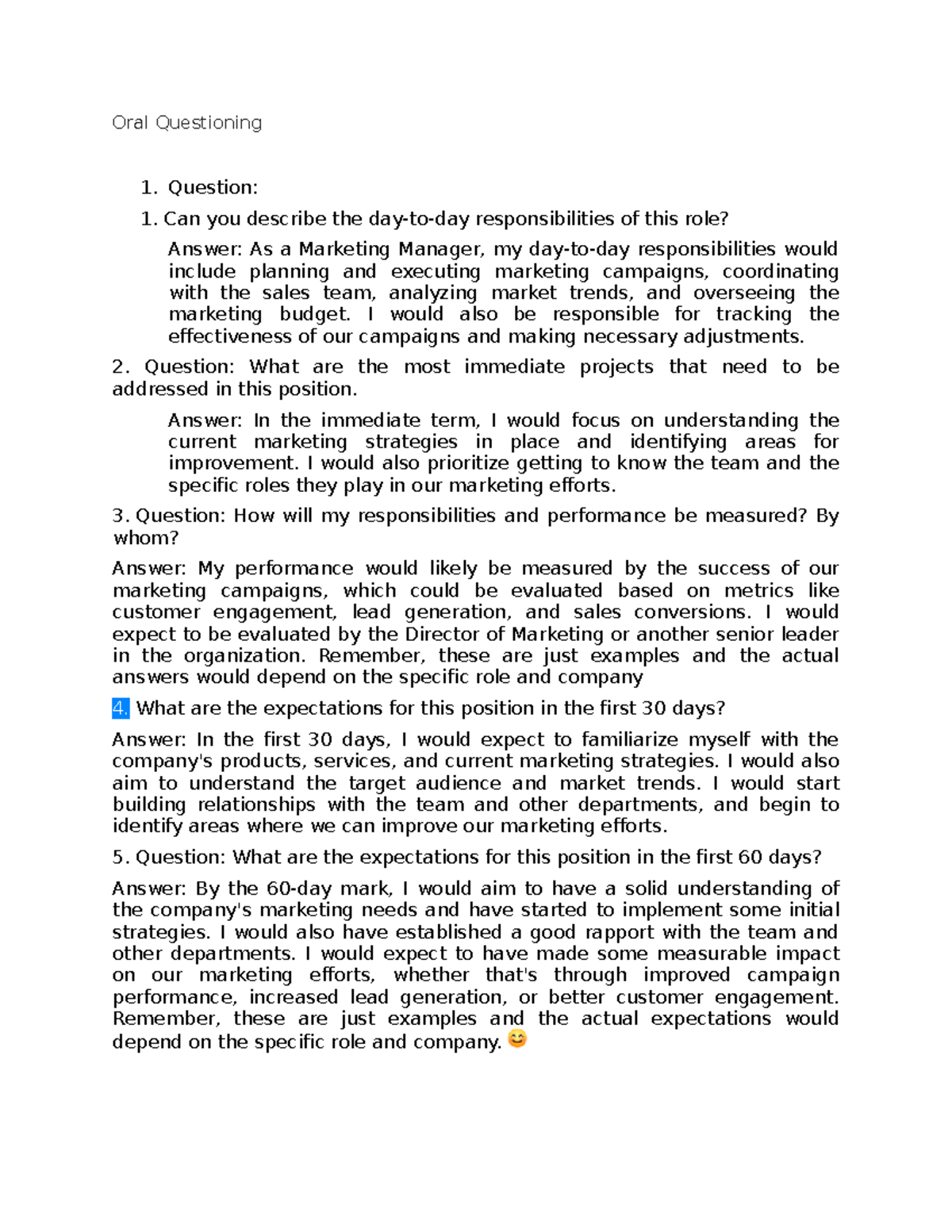 Oral-Questioning - 21st century module of NC1 - Oral Questioning 1 ...