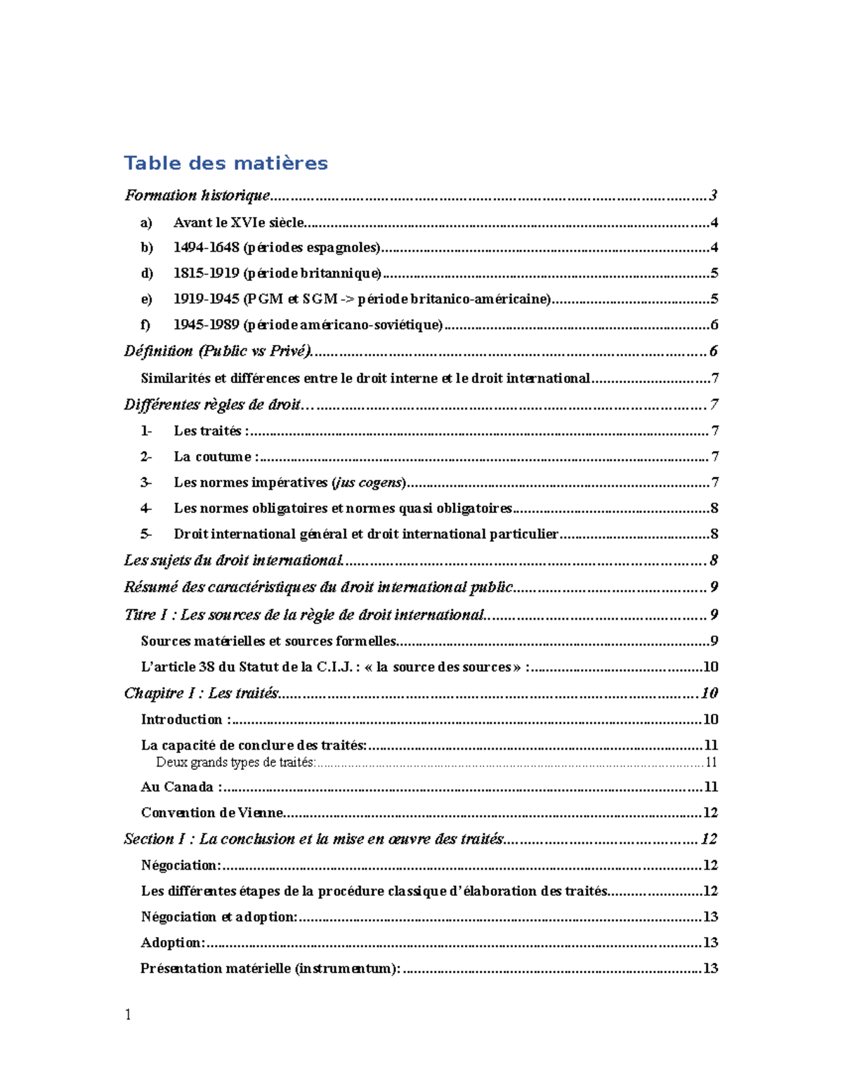 Notes de cours DIP - NDC DIP Intra Evelyne Jean-Bouchard - Table des ...