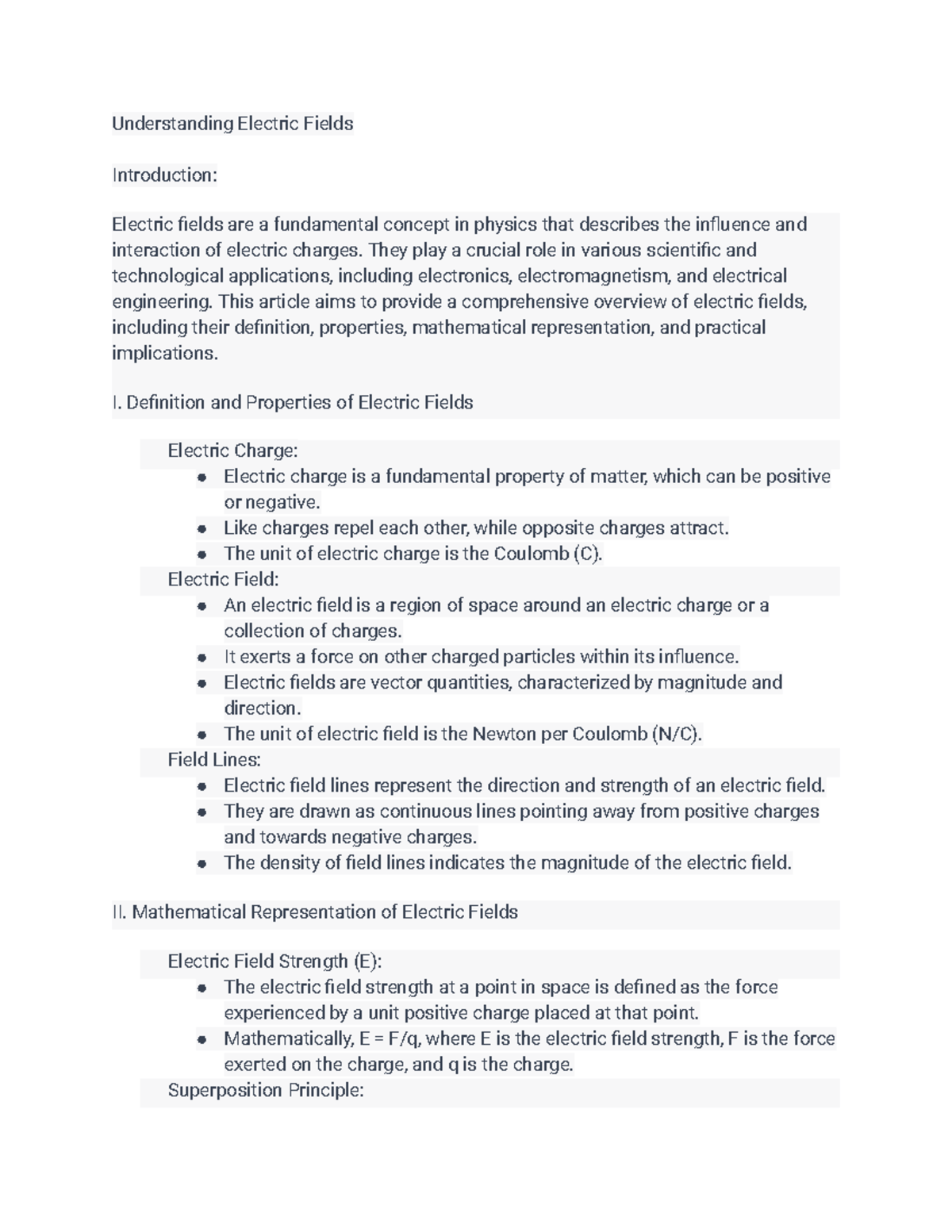 Understanding Electric Fields - Understanding Electric Fields ...