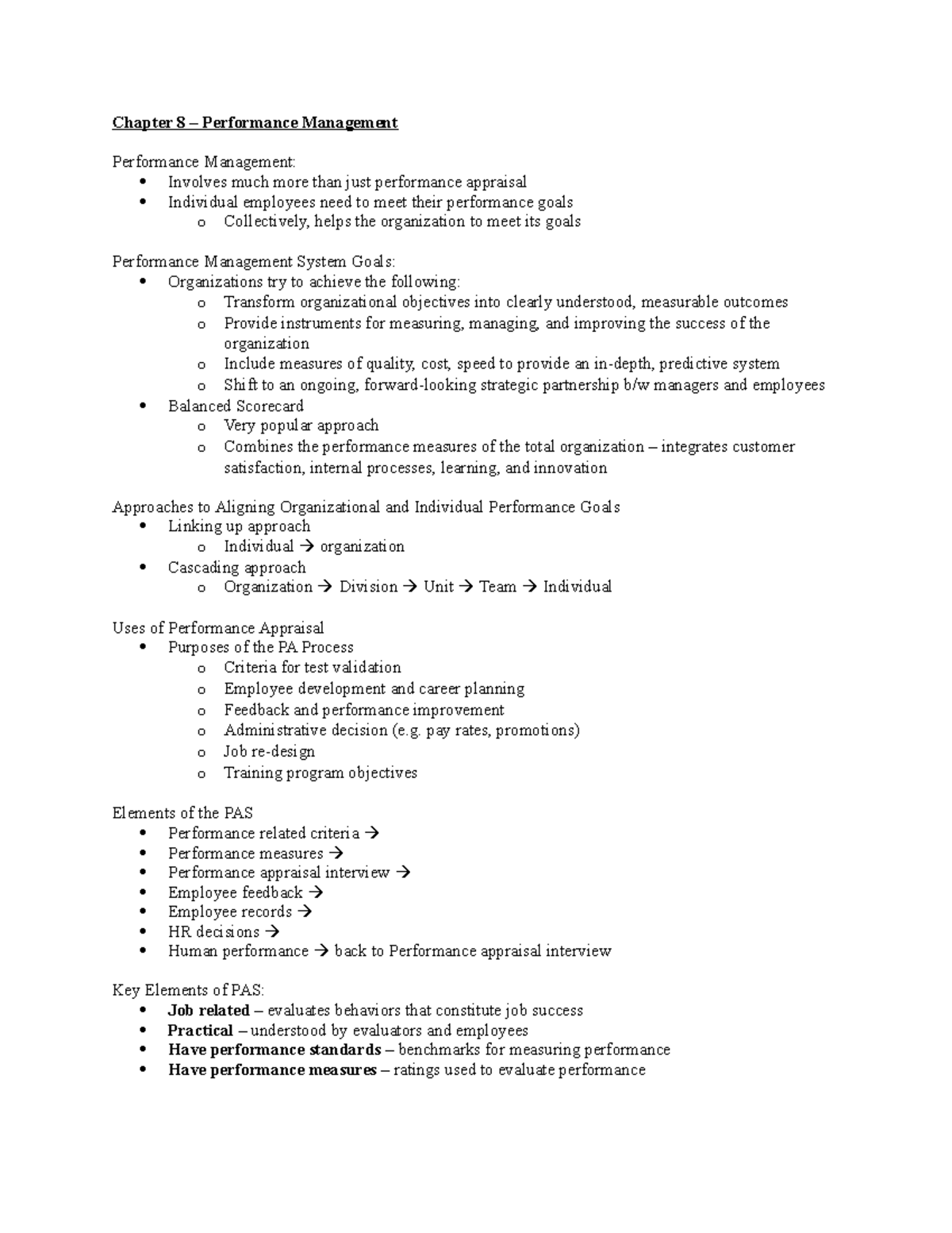 Chapter 8 - Performance Management - Chapter 8 – Performance Management ...