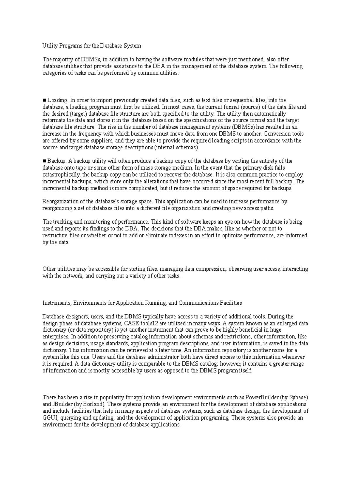 Lecture 5 Database System Concepts And Architecture Utility Programs For The Database System 4065
