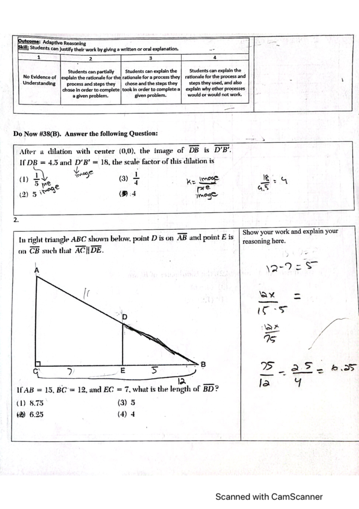 Geometry Review of Dilations and Similarity - Studocu