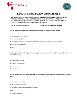 Inspecciones Visuales Niveles I Y II - Curso completo de inspecciones visuales por medio de ...