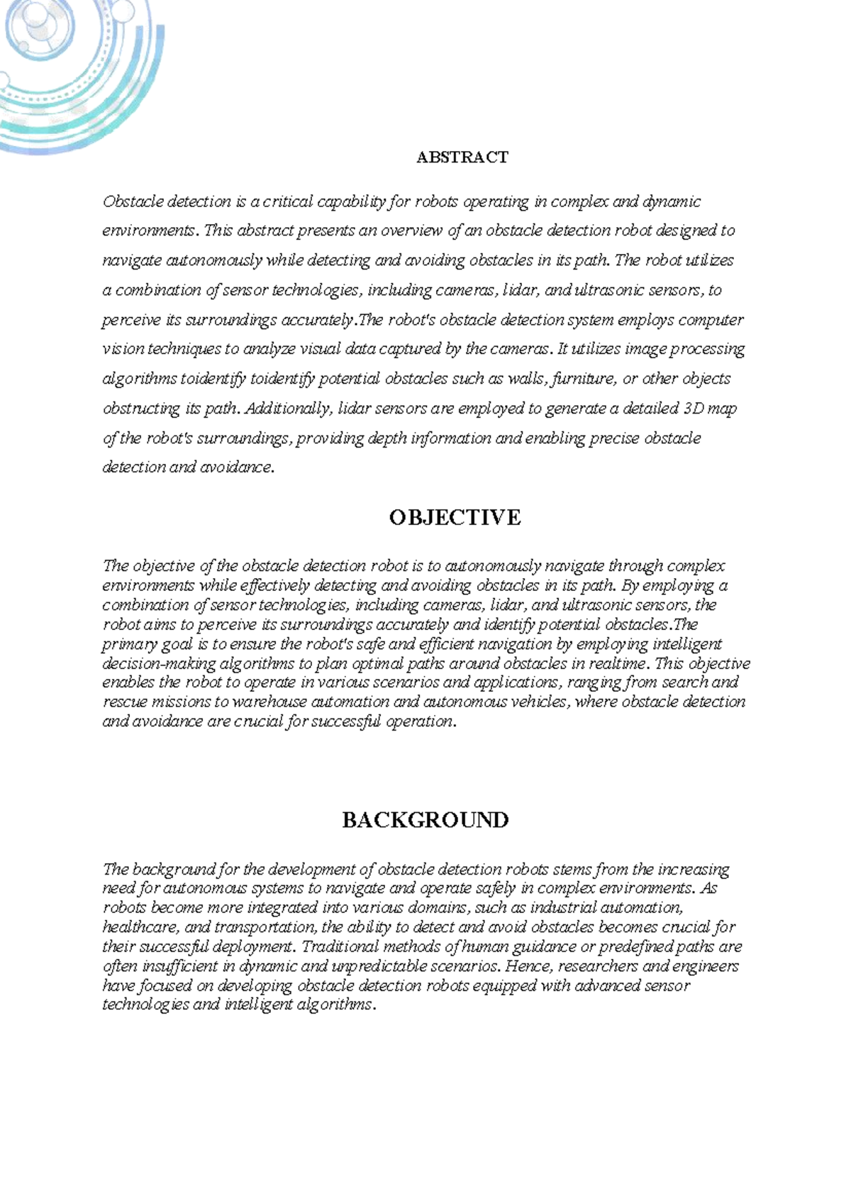 rrrrffdutvfvuykbfg - ABSTRACT Obstacle detection is a critical ...